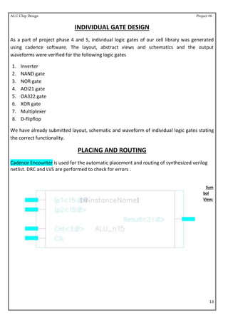 32 bit ALU Chip Design using IBM 130nm process technology | DOCX