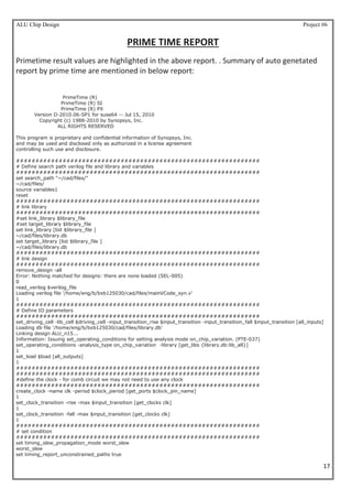 32 bit ALU Chip Design using IBM 130nm process technology | DOCX