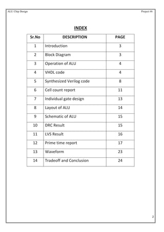 32 bit ALU Chip Design using IBM 130nm process technology | DOCX