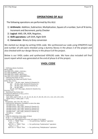 32 bit ALU Chip Design using IBM 130nm process technology | DOCX