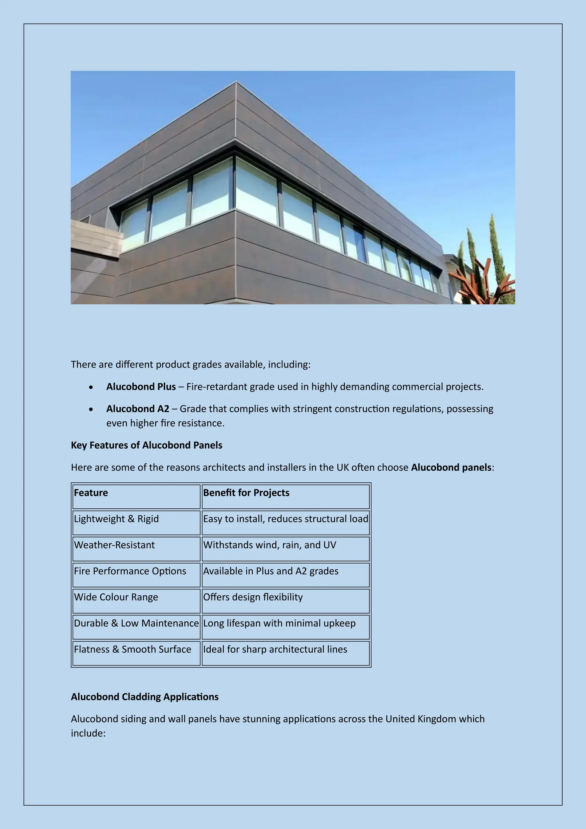 Alucobond Cladding- Types, Features & Alternative | PDF