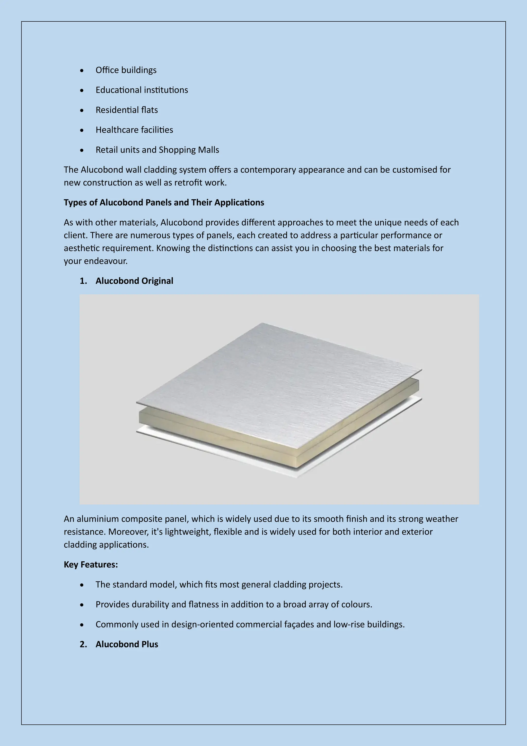 Alucobond Cladding- Types, Features & Alternative | PDF