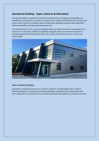 Alucobond Cladding- Types, Features & Alternative | PDF