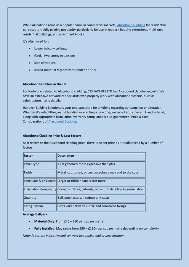 Alucobond Cladding- Types, Features & Alternative | PDF
