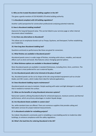 Alucobond Cladding- Types, Features & Alternative | PDF