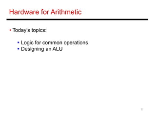 Arithmatic and logic units of the cpu intro | PDF