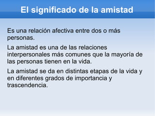 La Amistad | ODP