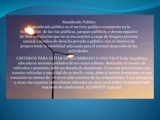 Alumbrado publico alexandra | PPTX