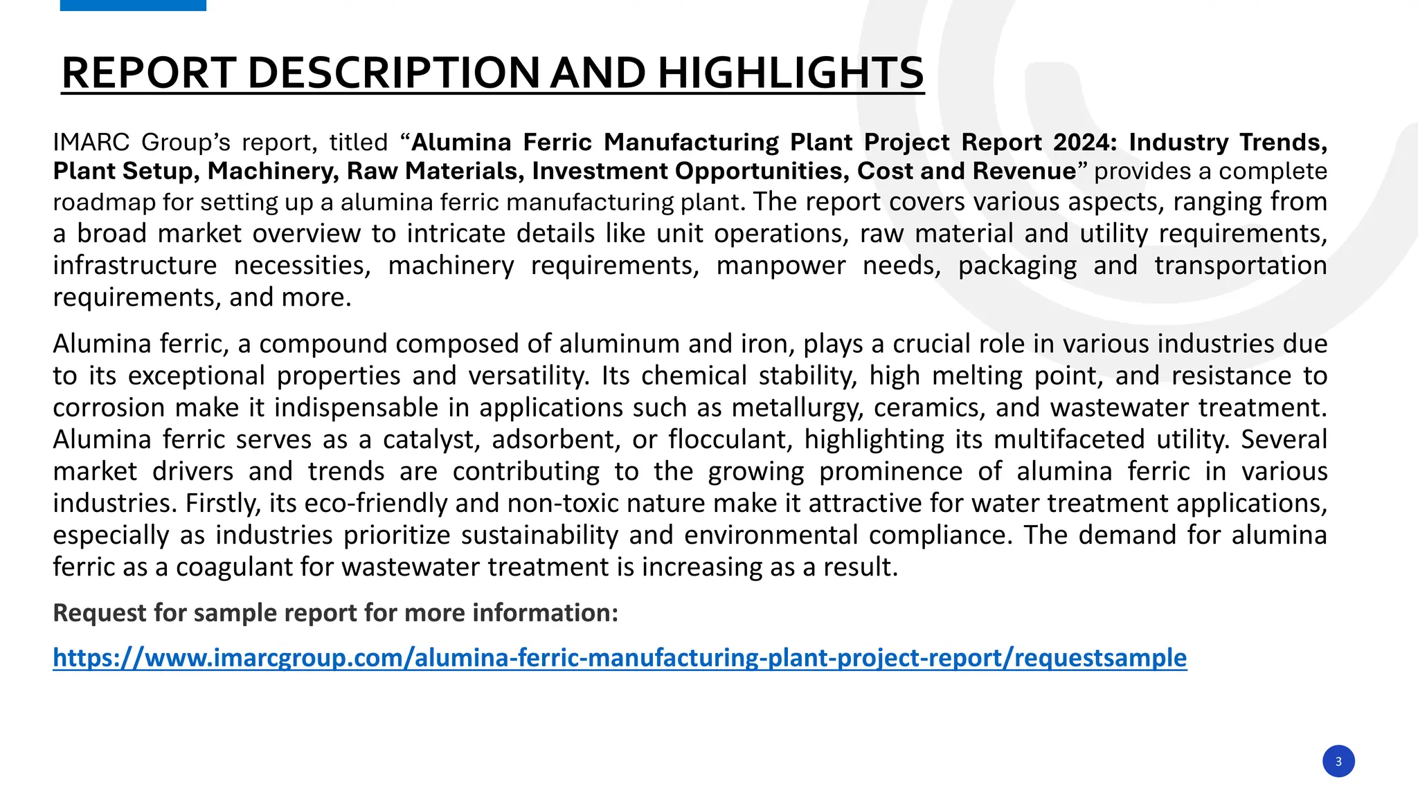 Alumina Ferric Manufacturing Unit Project Report 2024 | PDF