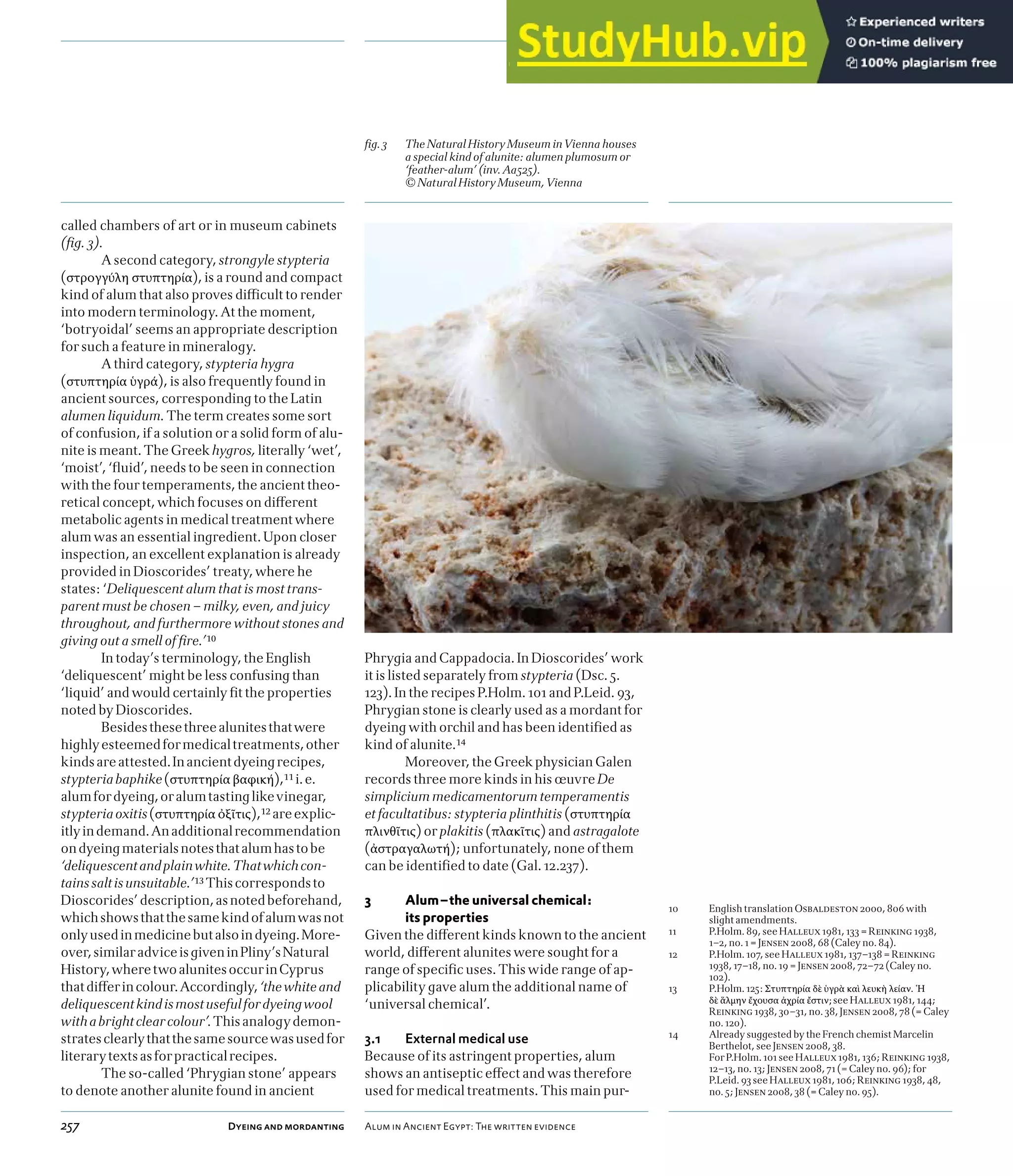 Alum In Ancient Egypt The Written Evidence | PDF