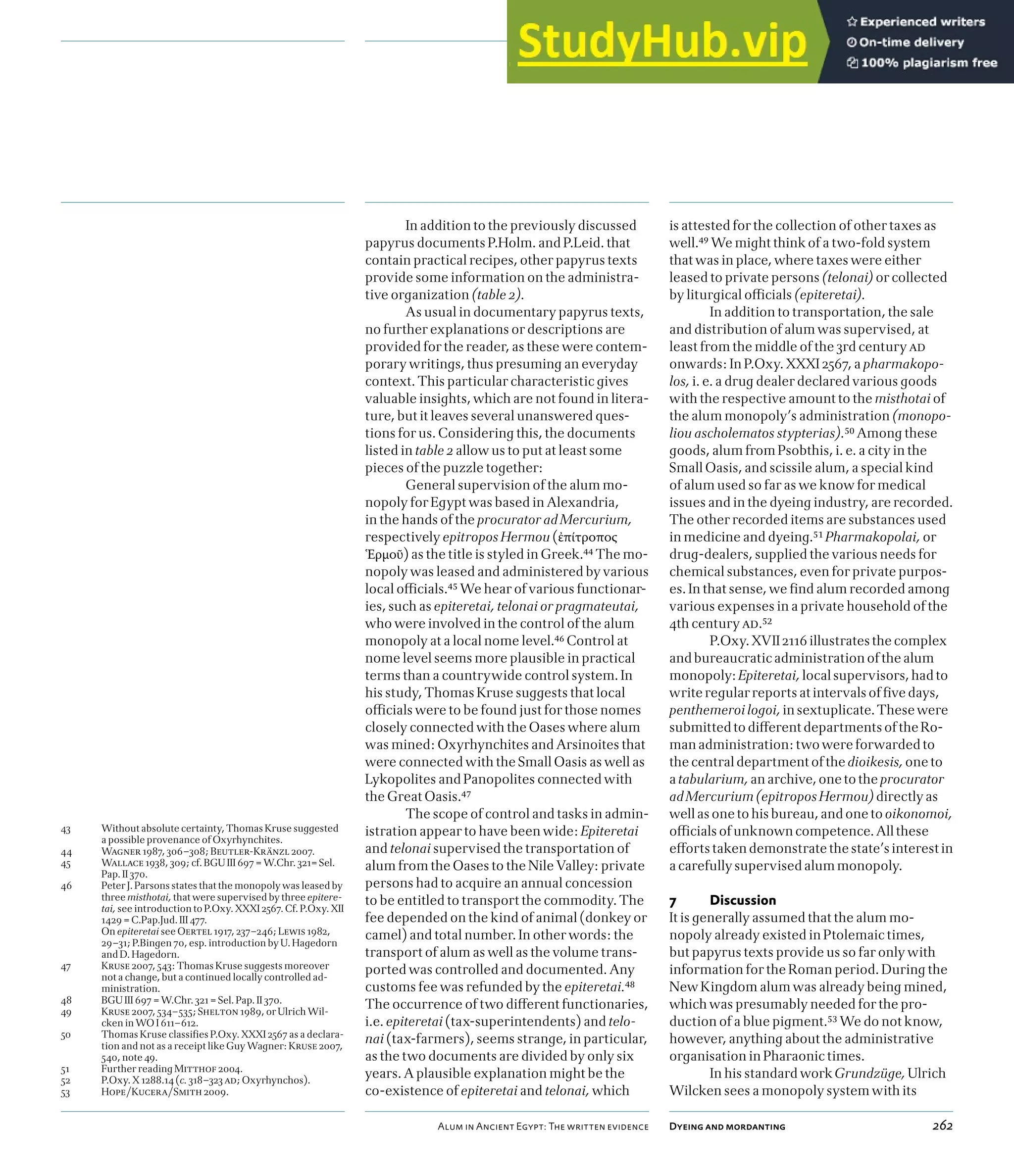 Alum In Ancient Egypt The Written Evidence | PDF