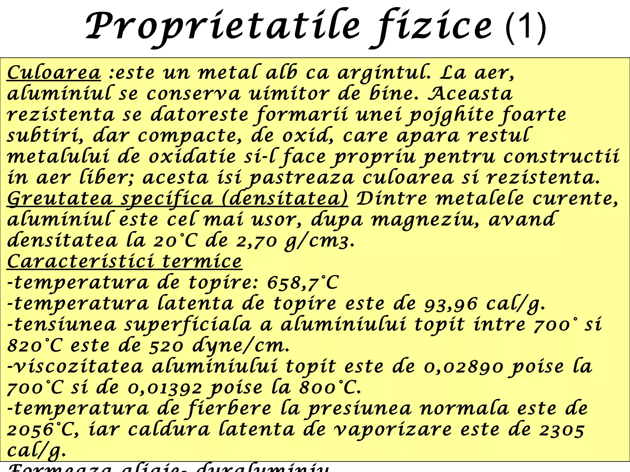 Aluminiul proiect | PPT