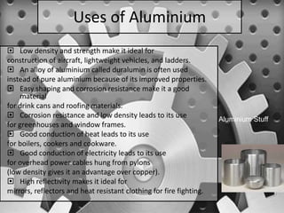 Aluminium | PPTX | Chemistry | Science