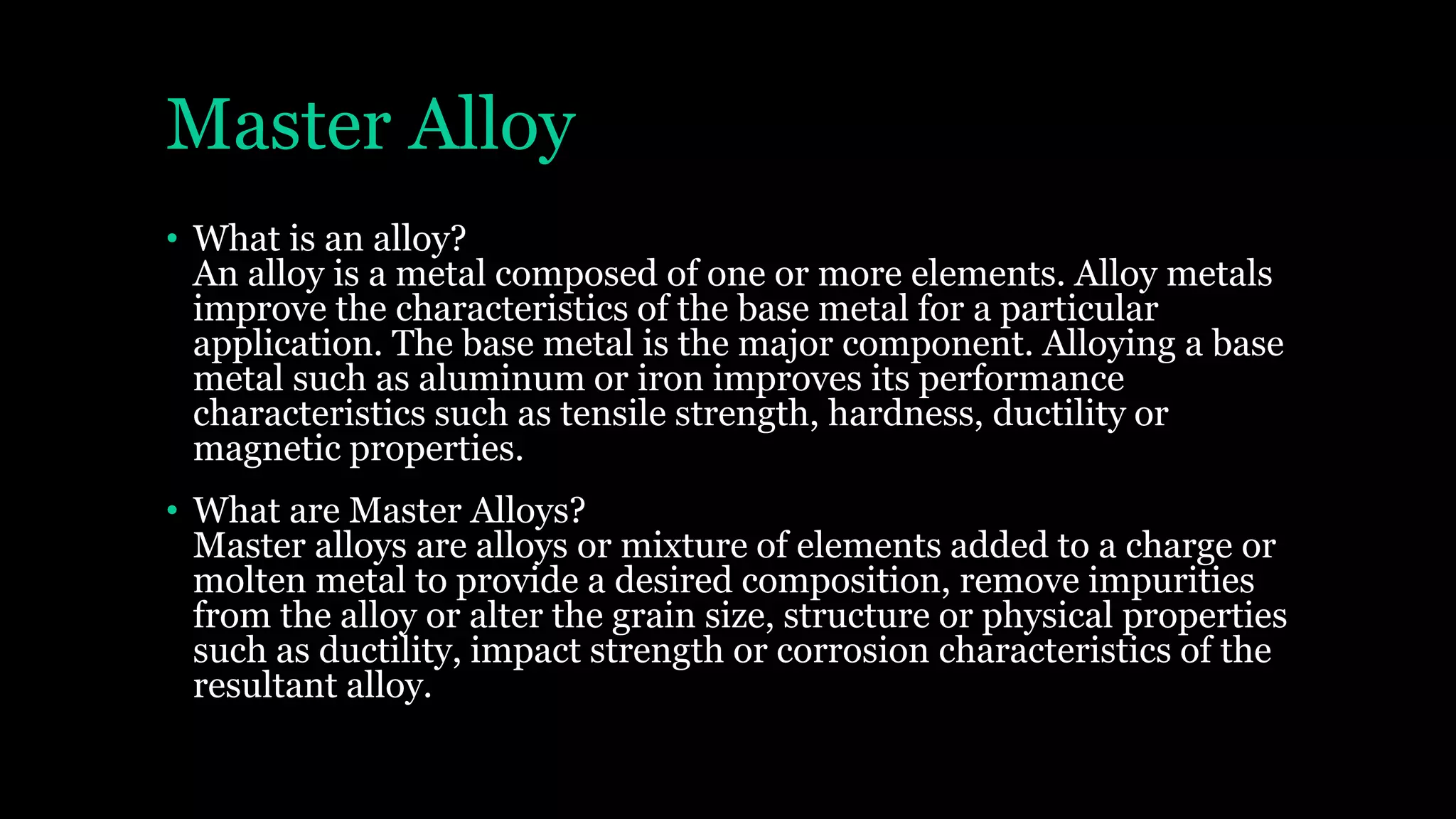 Aluminium master-alloys | PDF
