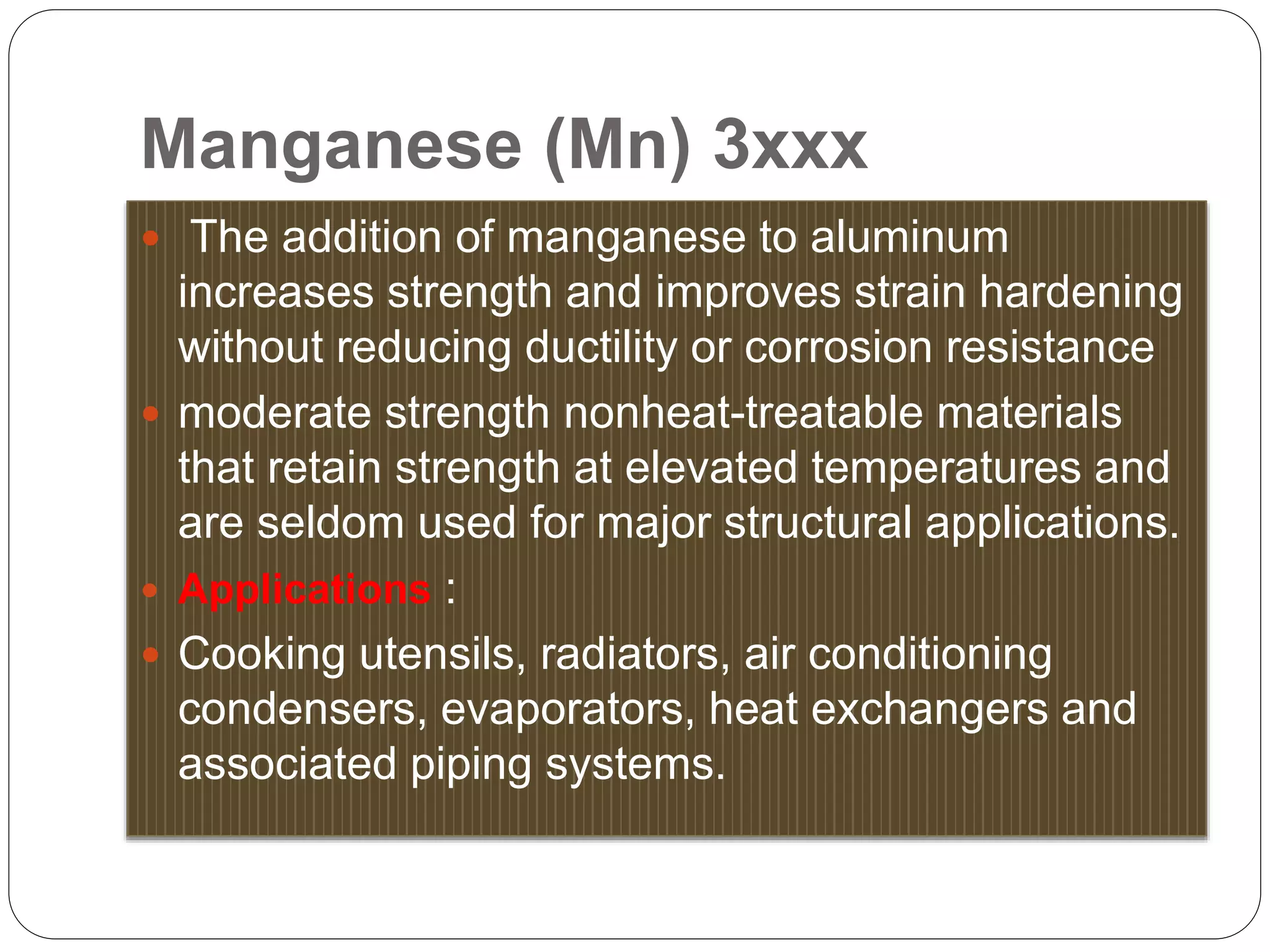 Aluminium alloys and applications | PPTX