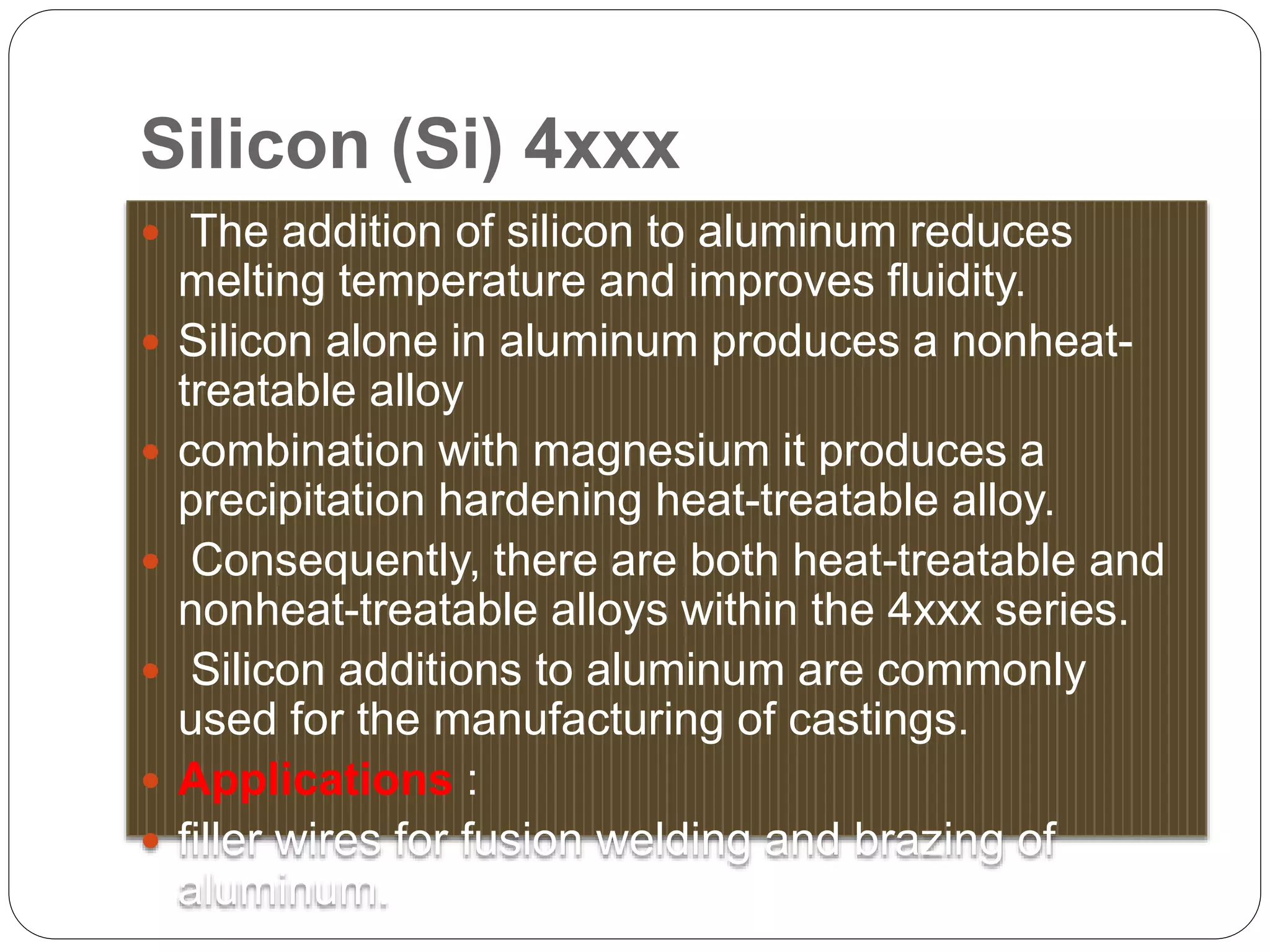 Aluminium alloys and applications | PPTX