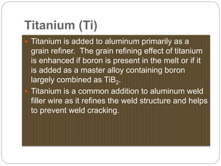 Aluminium alloys and applications | PPTX | Chemistry | Science