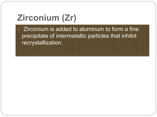 Aluminium alloys and applications | PPTX