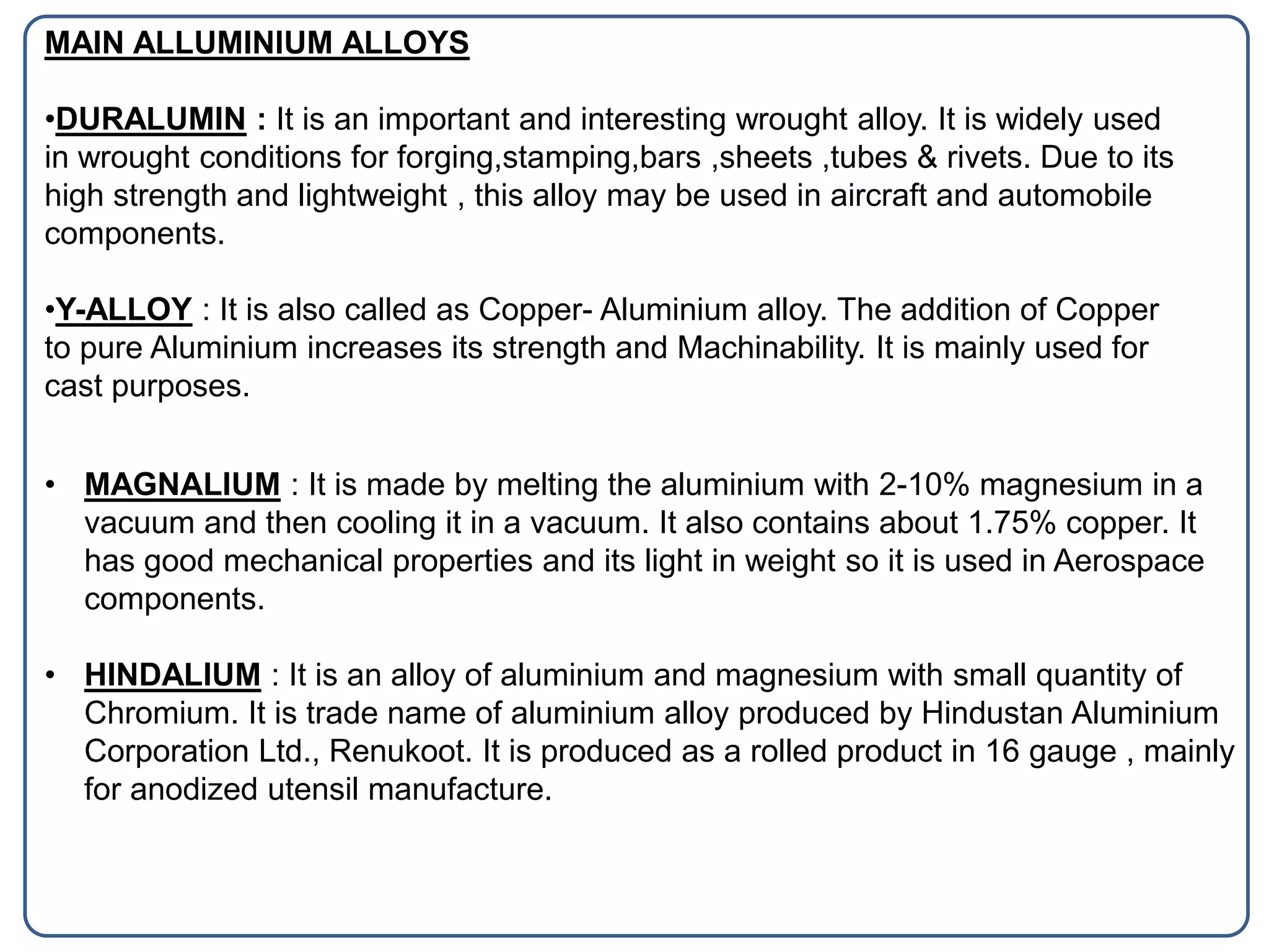 Aluminium and its alloy | PPTX