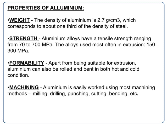 Aluminium and its alloy | PPTX | Chemistry | Science