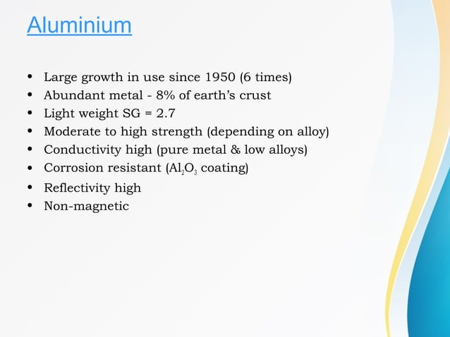 Aluminium and its alloys | PPT | Chemistry | Science