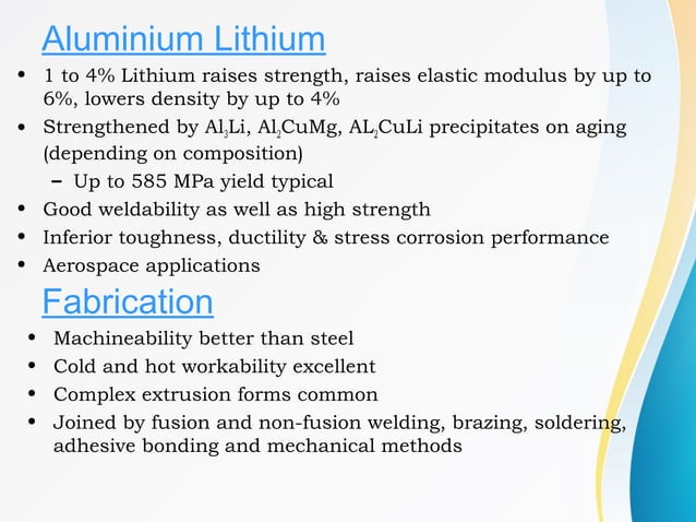 Aluminium and its alloys | PPT | Chemistry | Science