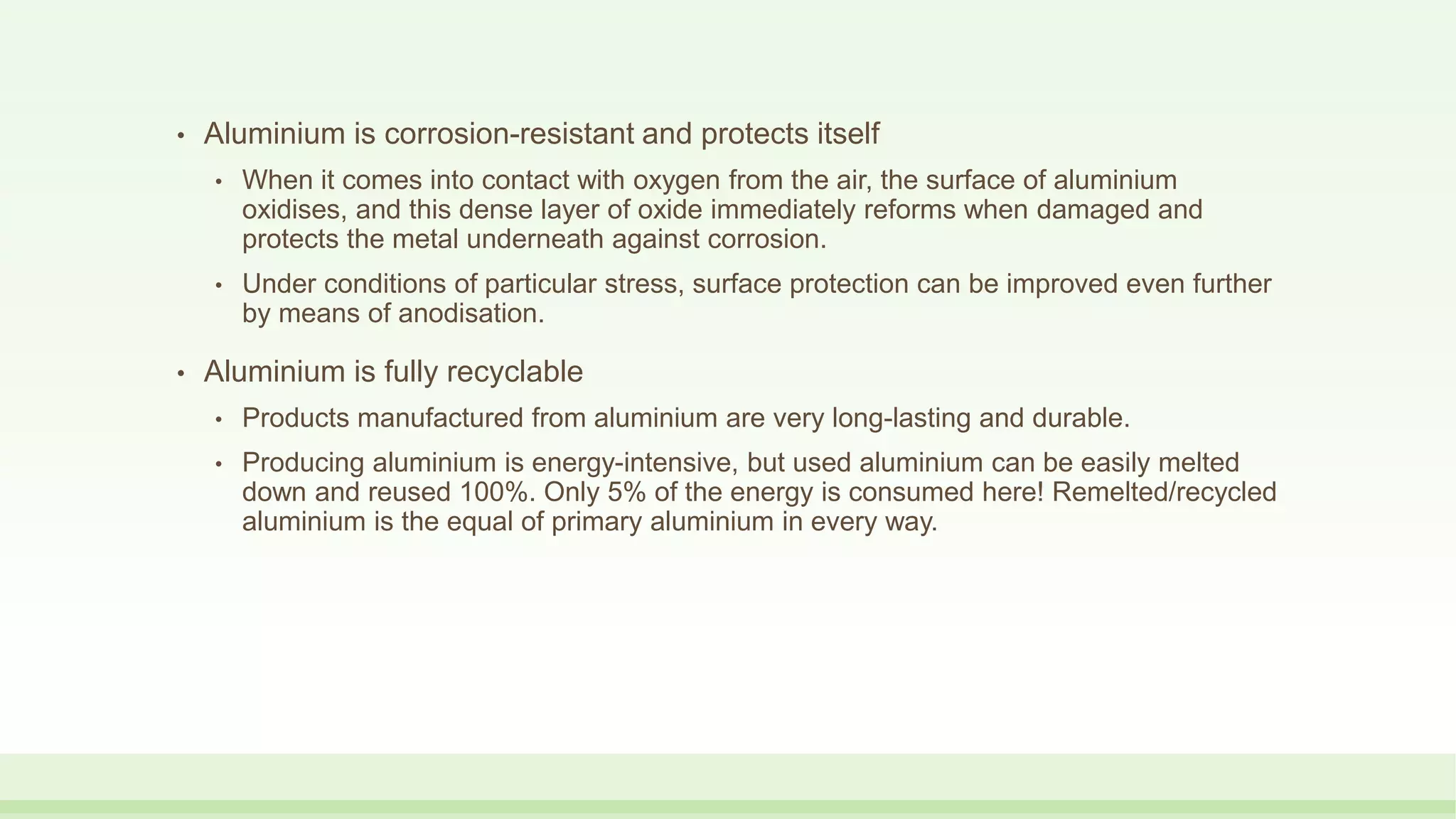Aluminium as a material | PPTX