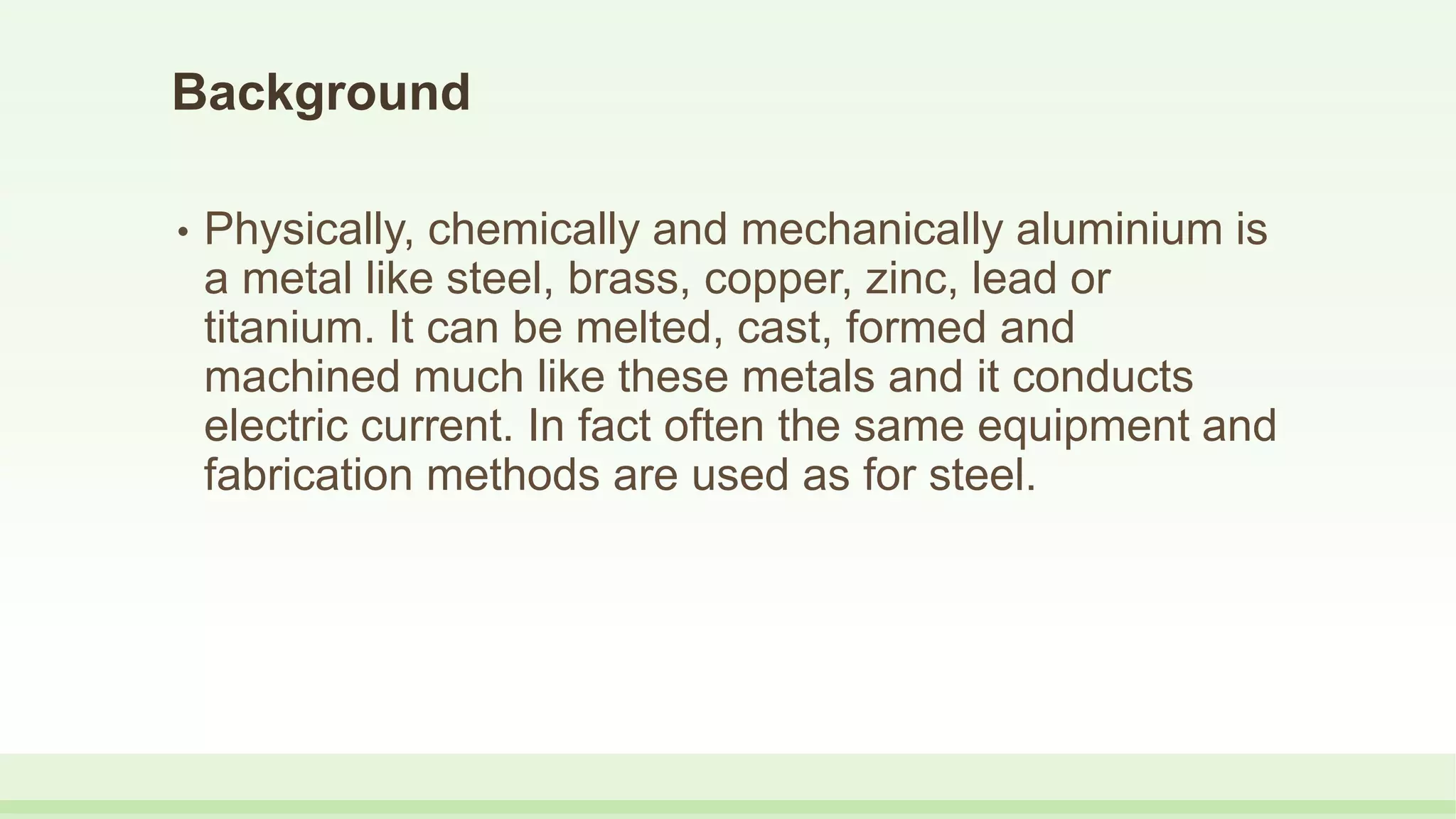Aluminium as a material | PPTX