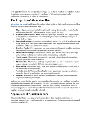 Aluminium Bar | DOCX