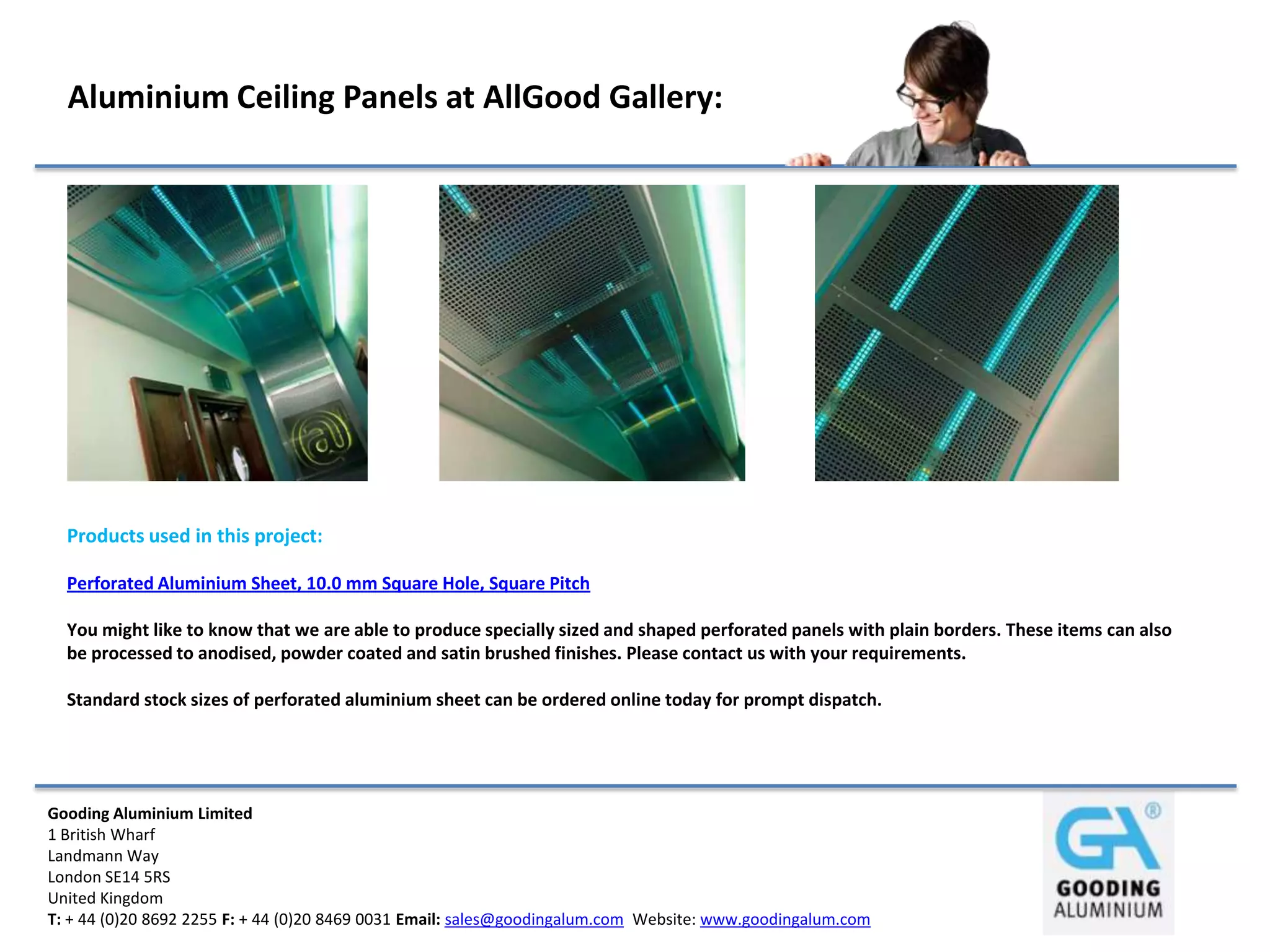 Aluminium Ceiling Panels - AllGood Gallery, London | PPTX | Construction Industry | Industries