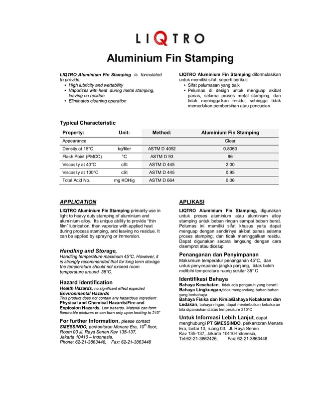 Aluminium Fin Stamping (Product Data Sheet) | PDF