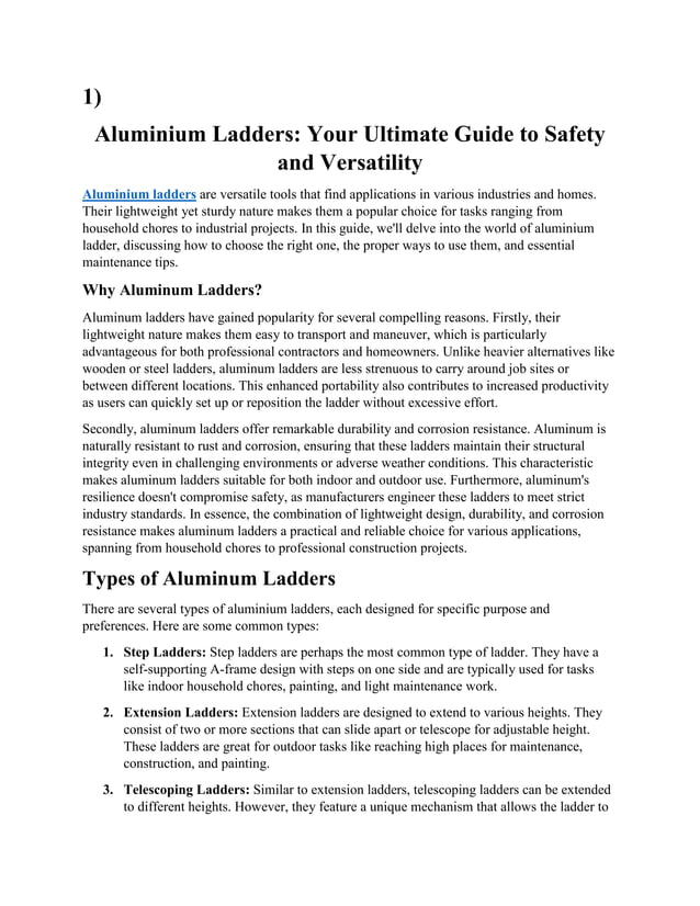 Aluminium Ladders | DOCX