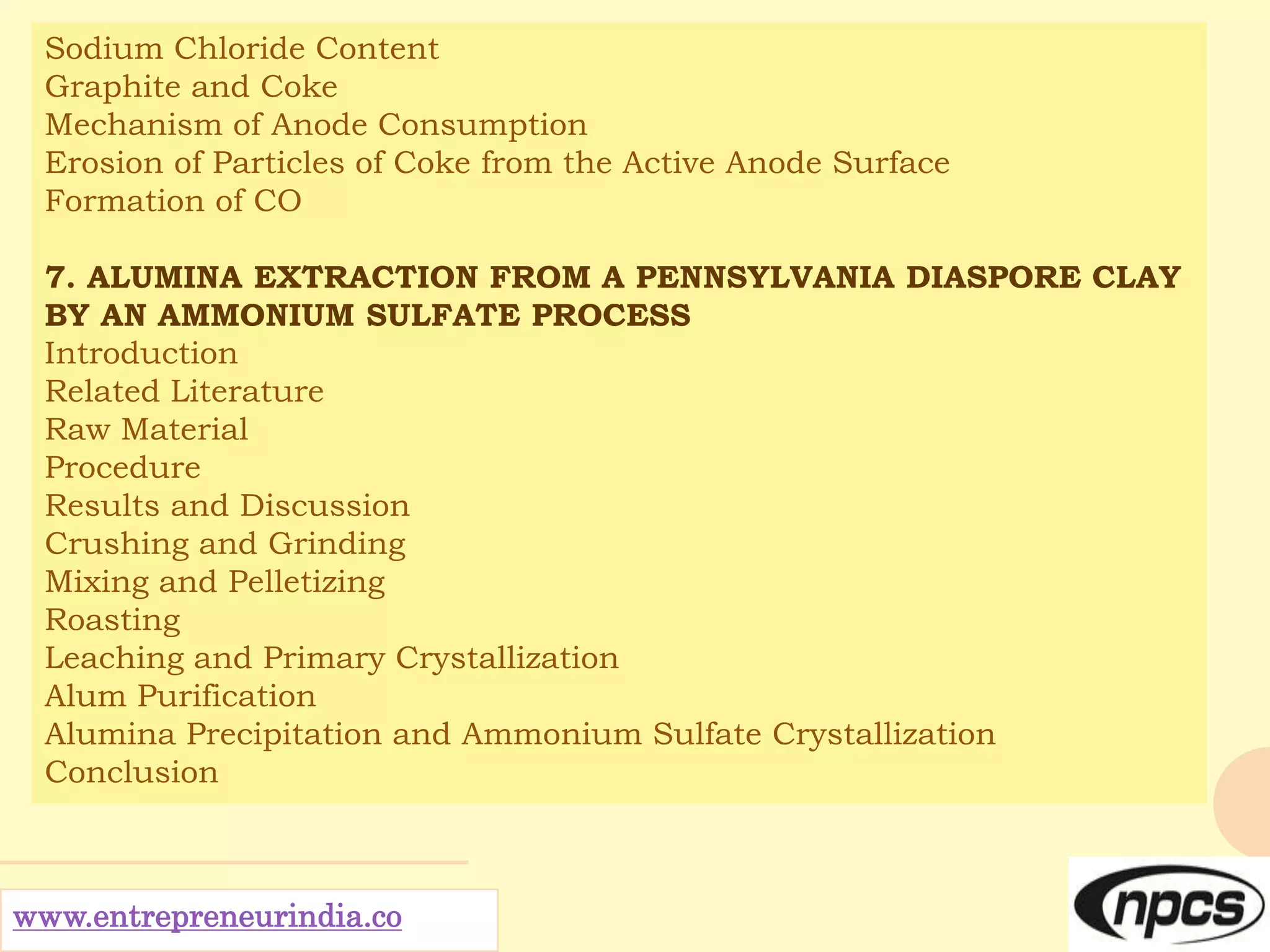 Aluminium Metal and Aluminium Products, Cast Aluminium Alloys, Alumina ...
