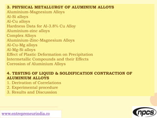 Aluminium Metal and Aluminium Products, Cast Aluminium Alloys, Alumina ...