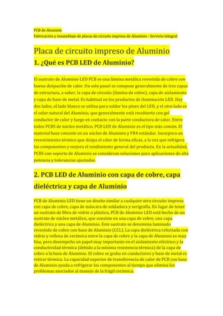 Fabricación de circuitos PCB LED de Aluminio--Aluminium PCB.docx