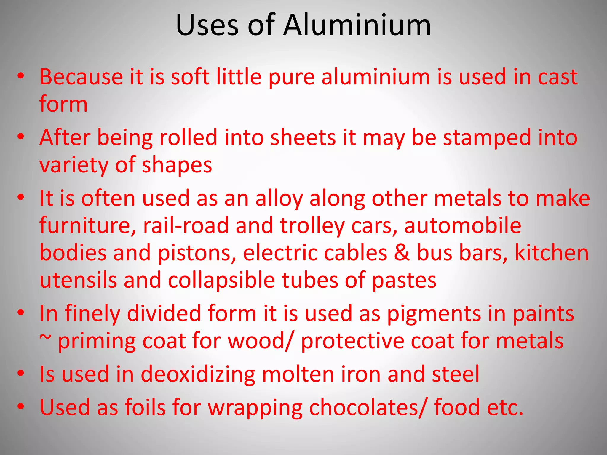 Aluminium Power Point Presentation SA JBP | PPTX