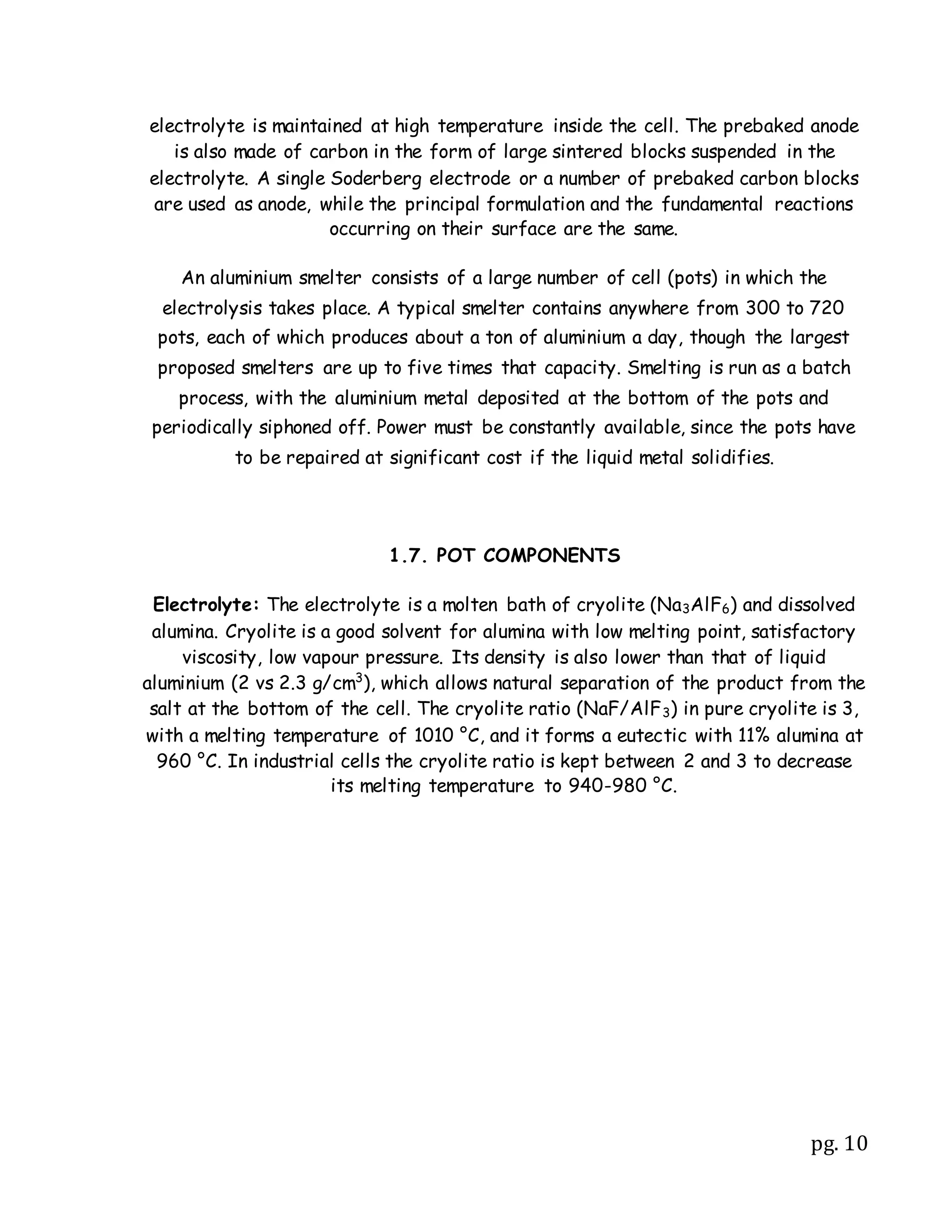 Aluminium smelting complex | DOCX
