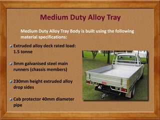 Types of Aluminium Tray Body's | PDF