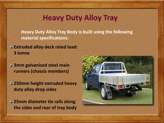 Types of Aluminium Tray Body's | PDF