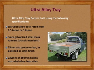 Types of Aluminium Tray Body's | PDF