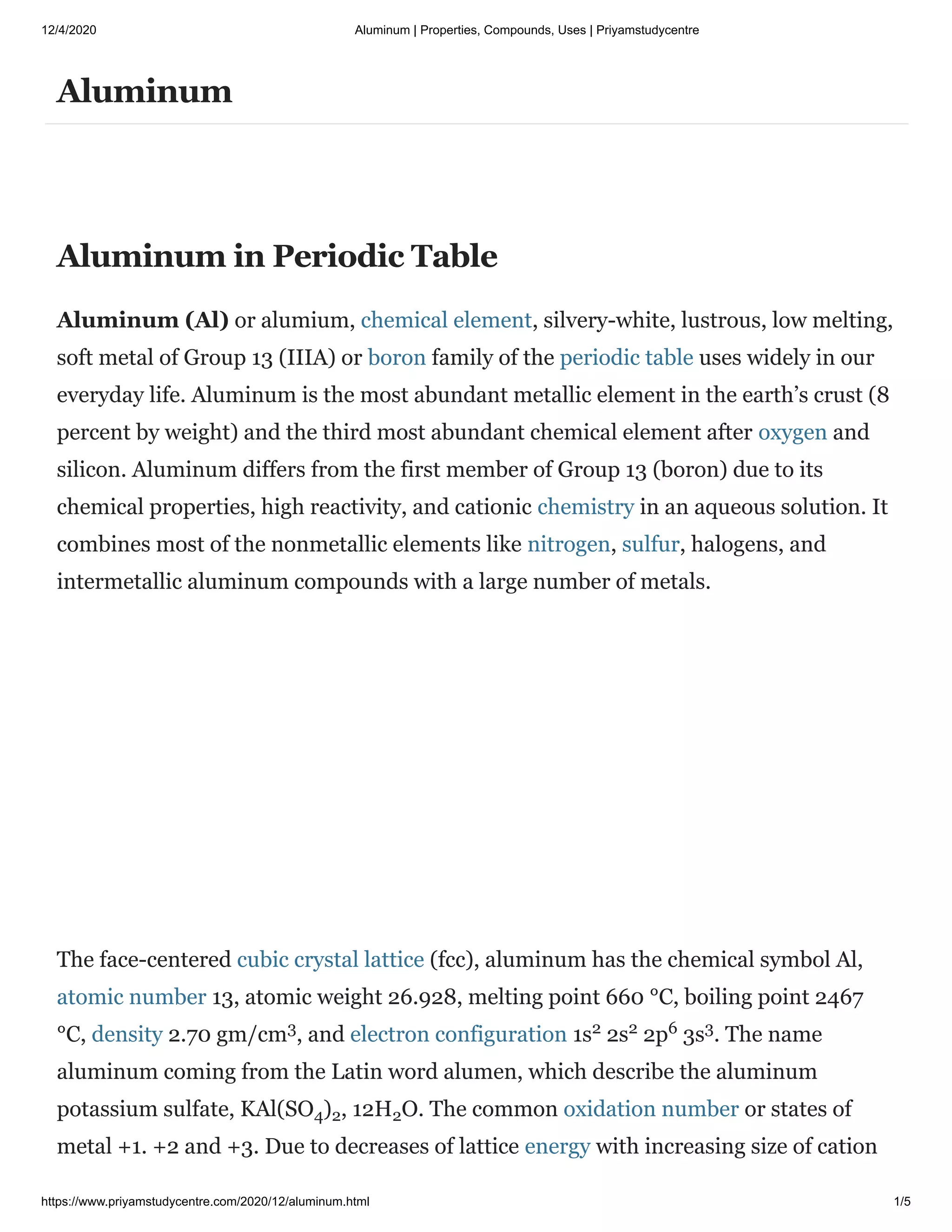 Aluminum | PDF