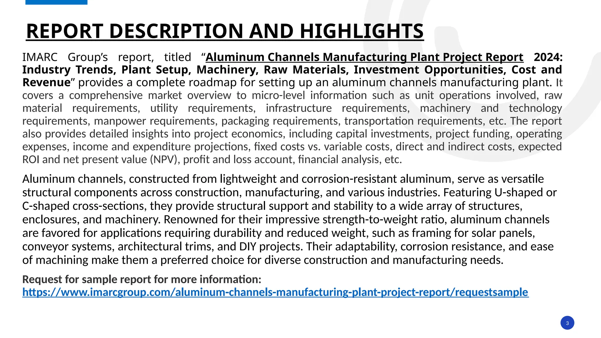 Setting Up a Successful Aluminum Channels Manufacturing Unit: DPR | PPTX
