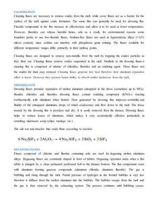 Aluminum fluxes and degassing methode | DOCX