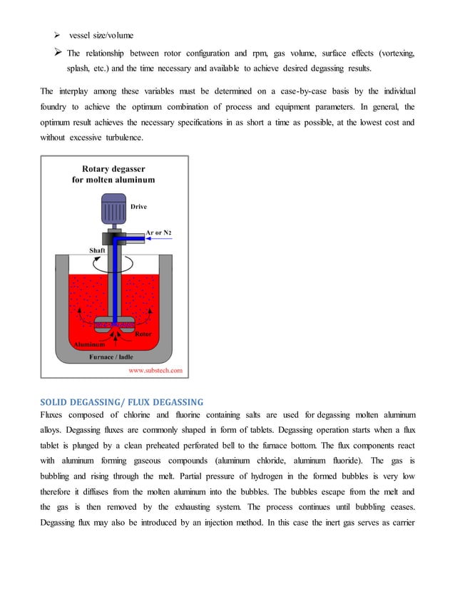 Aluminum fluxes and degassing methode | DOCX