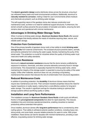 Aluminum Geodesic Dome Roofs for Drinking Water Storage Tanks.docx