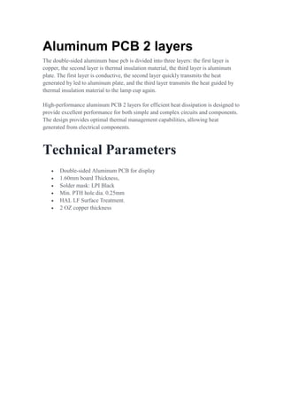 Aluminum PCB 2 layers supplier made in China | PDF