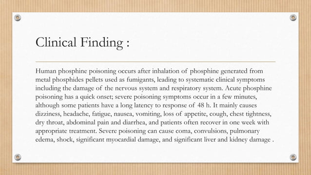 Aluminum phosphide poisoning | PPTX | Lung and Respiratory Health ...