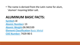 ALUMINUM OF PERIODIC TABLE OF ELEMENTS | PPTX