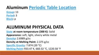 ALUMINUM OF PERIODIC TABLE OF ELEMENTS | PPTX