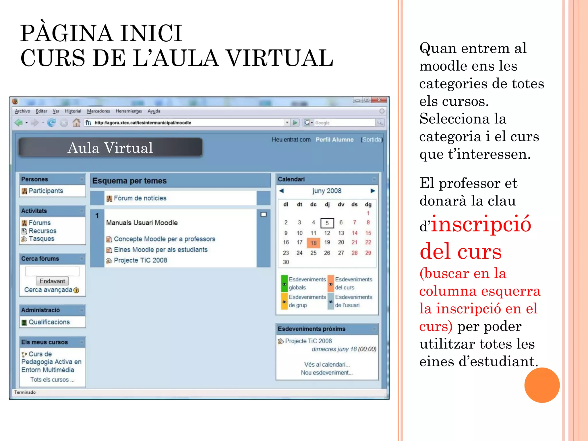 Manual Moodle Alumnat "Aula Virtual" | PPT